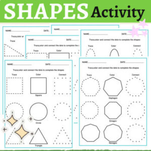2D Shape Color Trace and Join the Dots,Worksheets - Made By Teachers