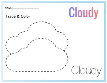 Weather Themed Trace and Color,Rainy,Sunny,Cloudy...Weather Label Cards ...