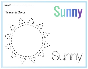 Weather Themed Trace and Color,Rainy,Sunny,Cloudy...Weather Label Cards ...