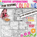 Positive Affirmations For Testing Coloring Pages+ DIY Sticker Sheets ...