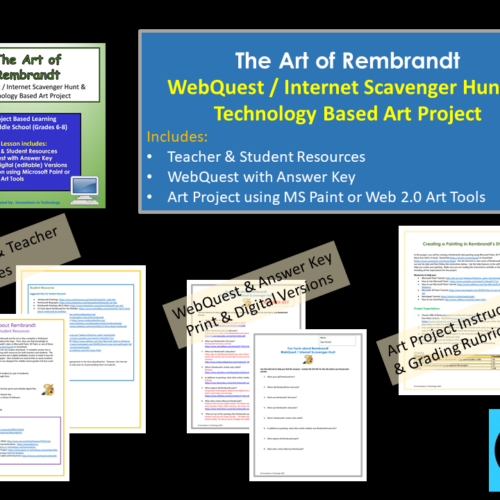 Art of Rembrandt - WebQuest & Technology Based Art Project | Made By ...