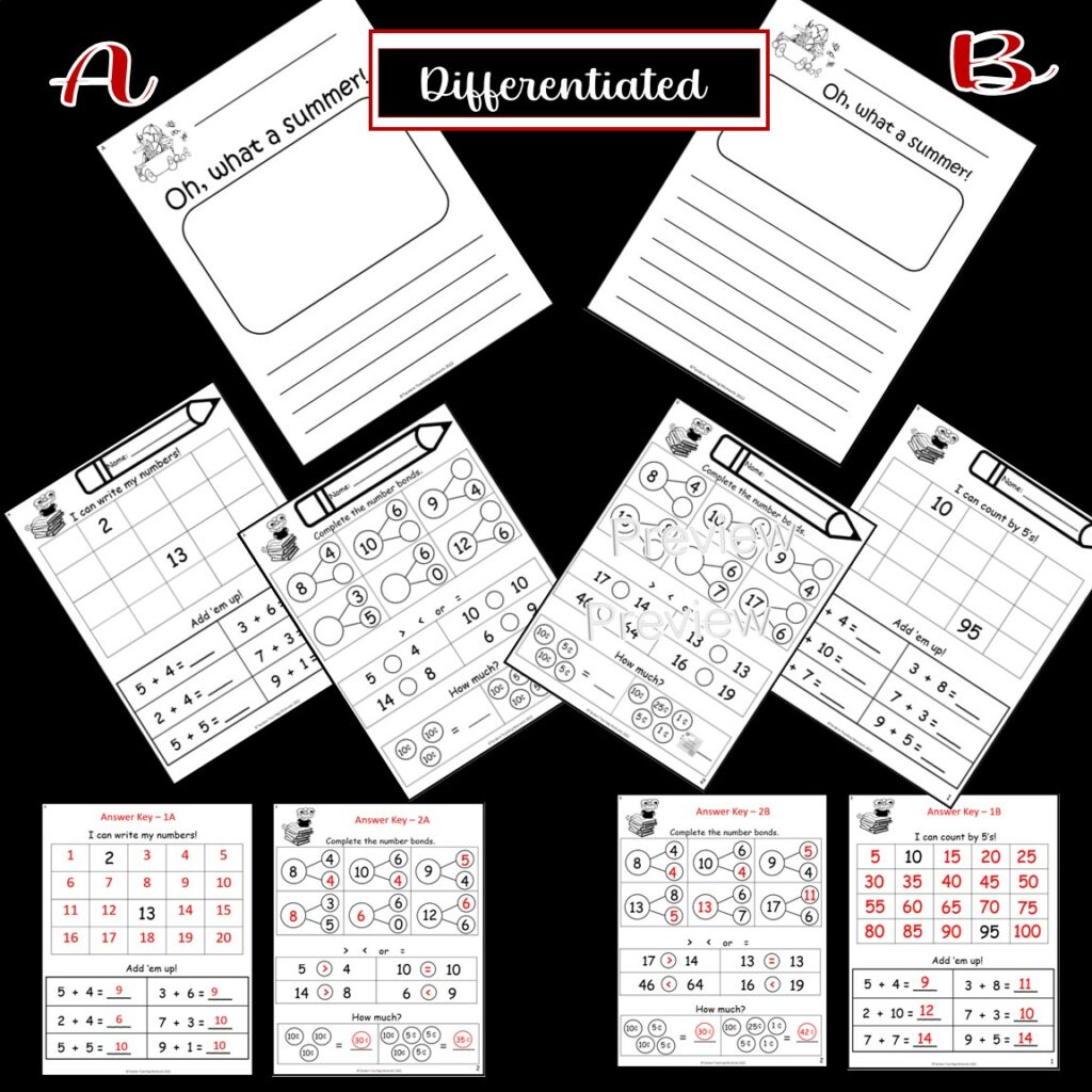 Back to School 1st-2nd- Book, bookmarks, math, and more! - Made By Teachers