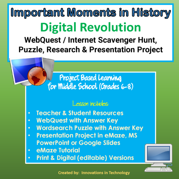 Digital Revolution WebQuest & Presentation Project | Made By Teachers