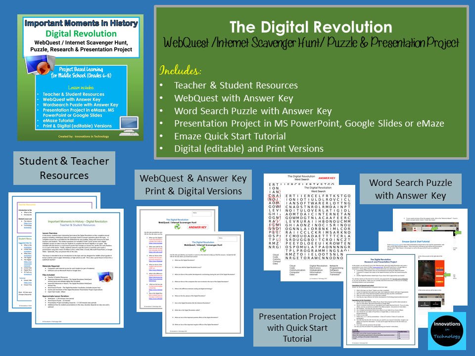 Digital Revolution WebQuest & Presentation Project - Made By Teachers