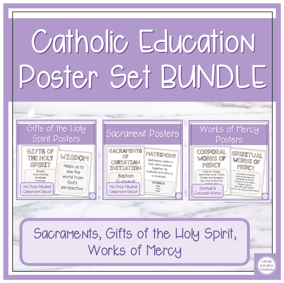 Catholic Education Poster Set BUNDLE | Neutral Color Scheme | Made By ...