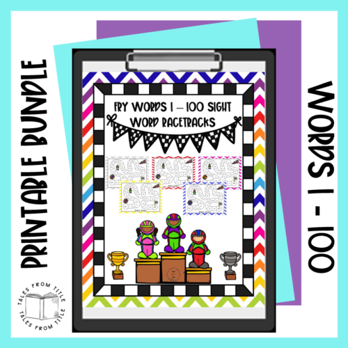Fry Sight Word Fluency Racetrack Bundle | Words 1 - 100 | Printable ...