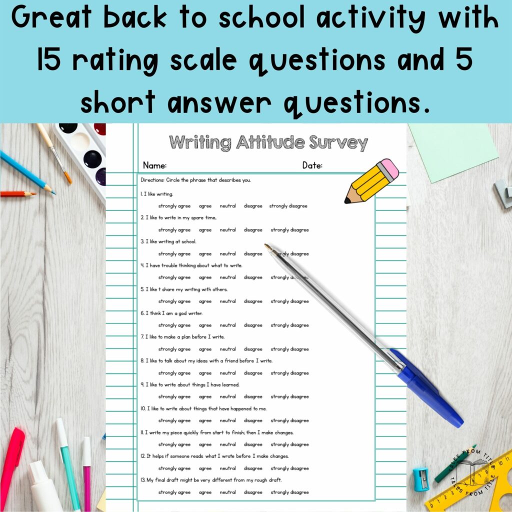 Writing Attitude Survey | Made By Teachers