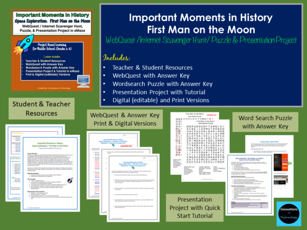 First Man on the Moon WebQuest & Presentation - Made By Teachers
