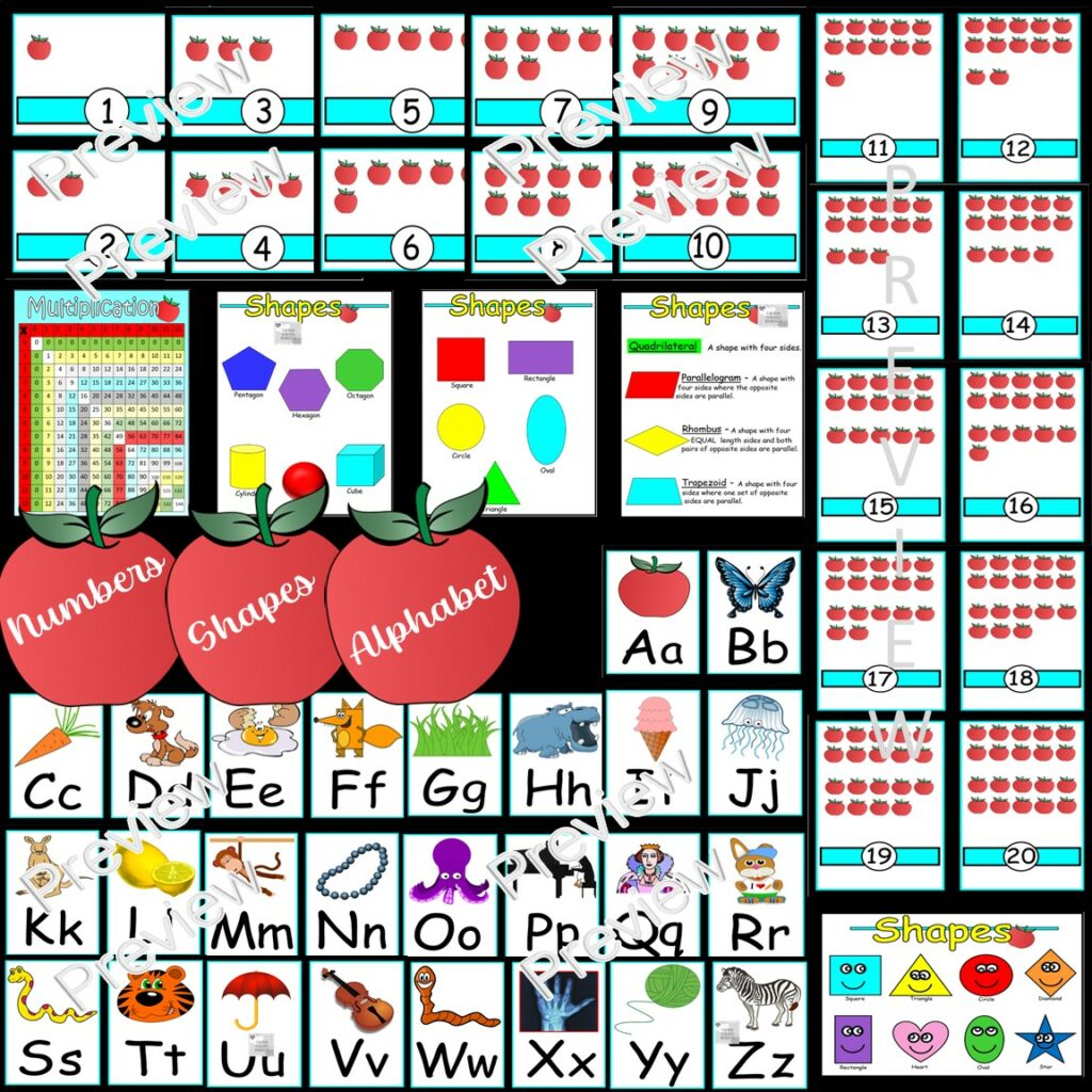 Signs & Decor Apple theme, PK - 2nd | Made By Teachers