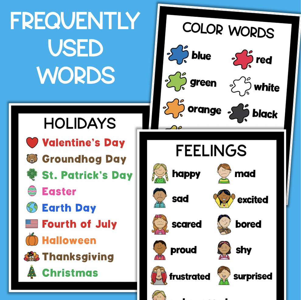 WRITING CENTER Posters Themed Word Lists Anchor Charts Banner | Made By ...