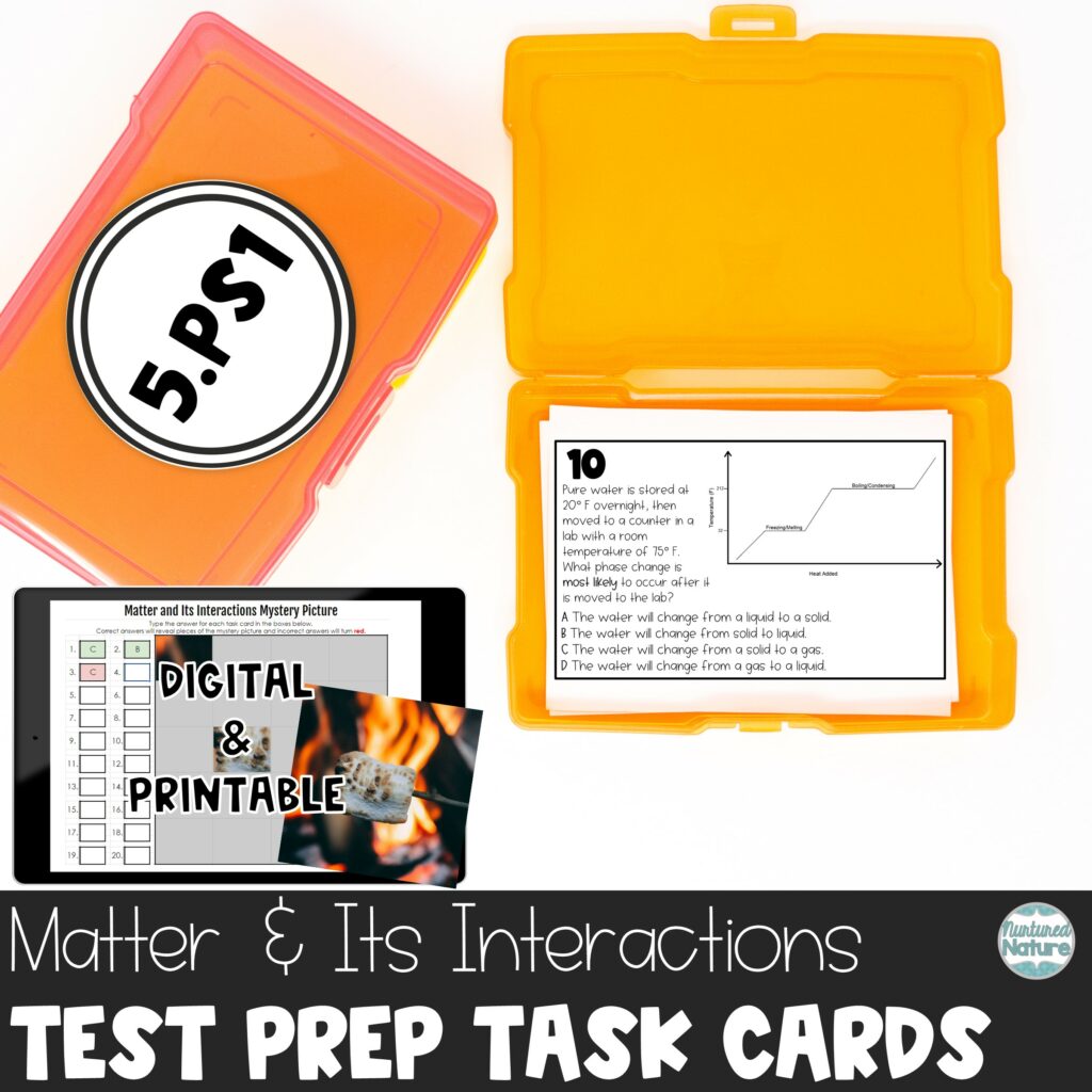 Matter and Its Interactions Test Prep Task Cards - TNReady Science 5 ...