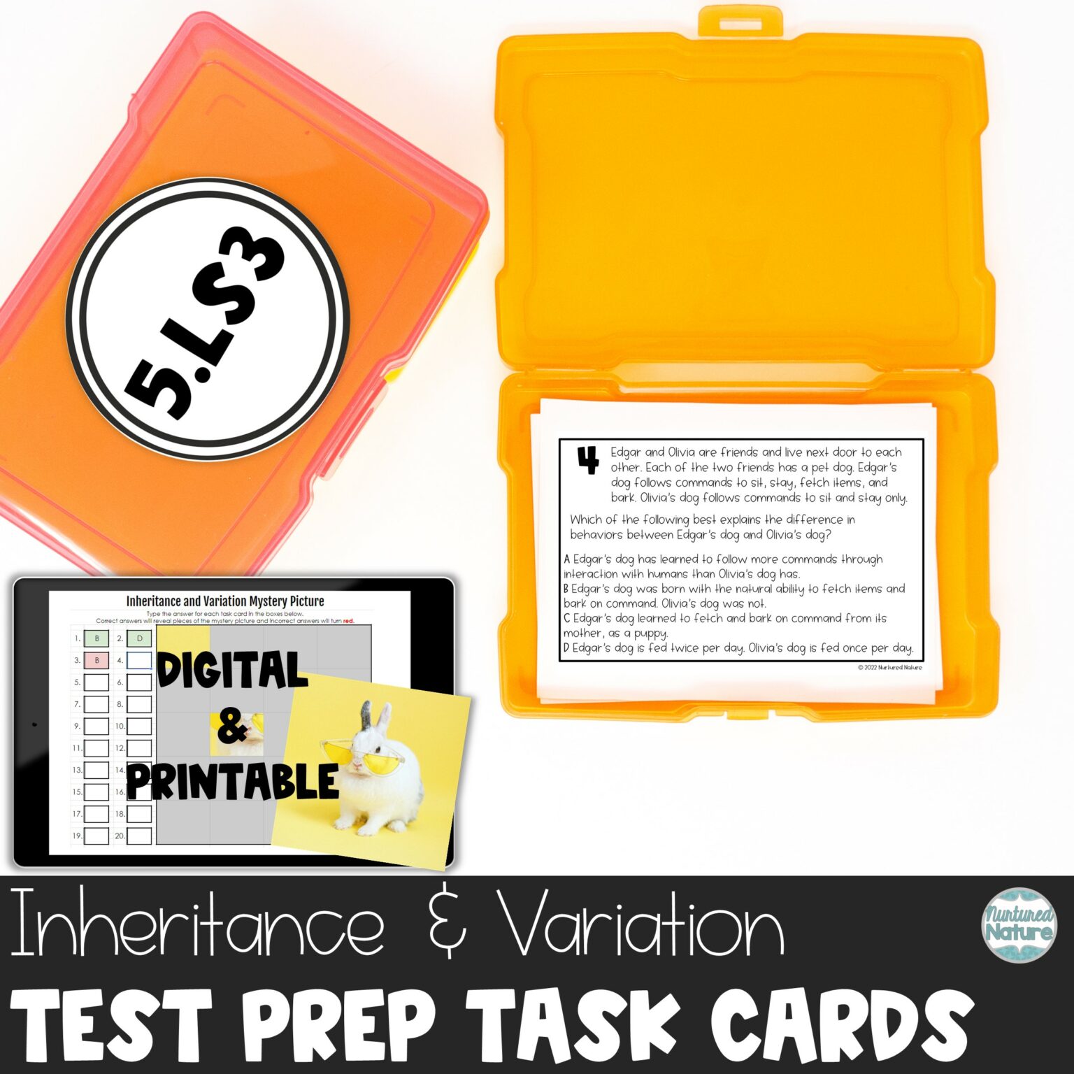Inheritance and Variation Test Prep Task Cards - TNReady Science 5.LS3 ...