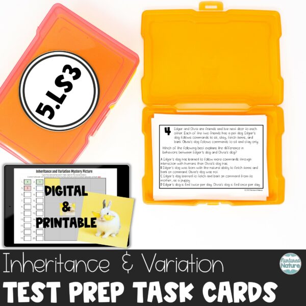 Inheritance and Variation Test Prep Task Cards - TNReady Science 5.LS3 ...
