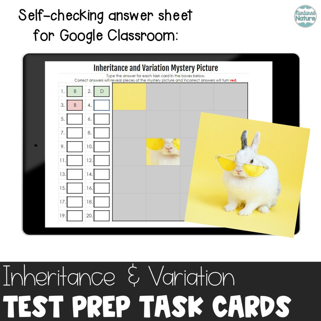 Inheritance and Variation Test Prep Task Cards - TNReady Science 5.LS3 ...