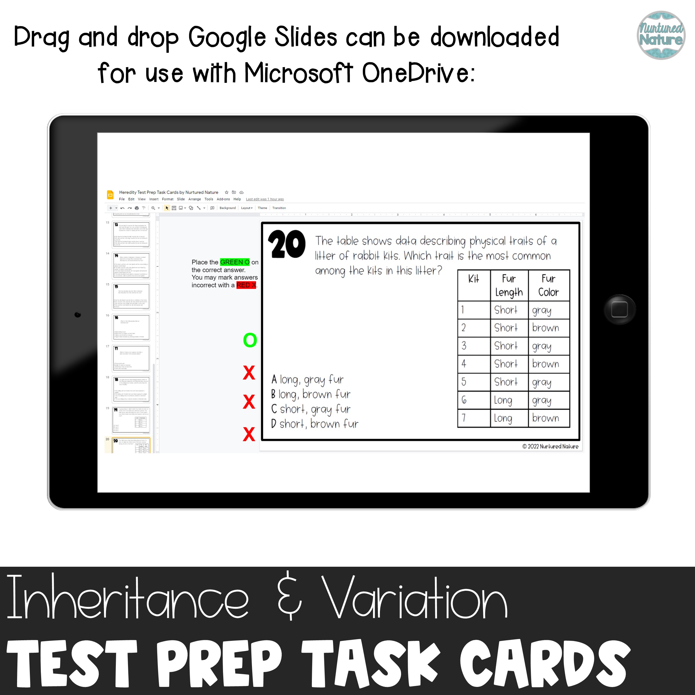 Inheritance and Variation Test Prep Task Cards - TNReady Science 5.LS3 ...