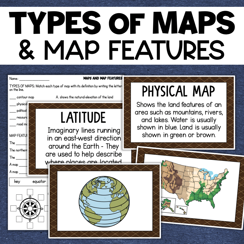 Map Features Types Of Maps Map Skills Made By Teachers