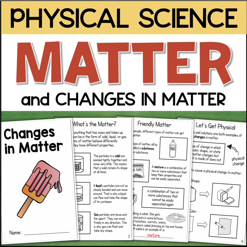 Physical and Chemical CHANGES IN MATTER Interactive Science Book | Made ...