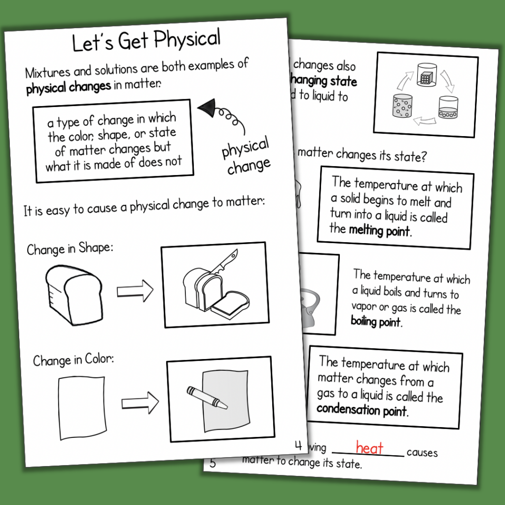 Physical and Chemical CHANGES IN MATTER Interactive Science Book | Made ...
