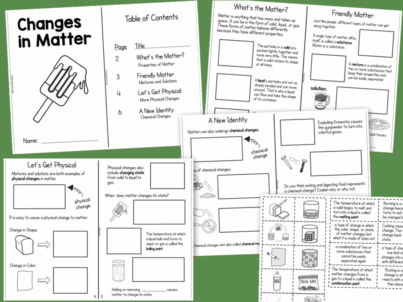 Physical and Chemical CHANGES IN MATTER Interactive Science Book | Made ...