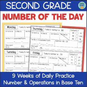 1st Grade Number of the Day Worksheets 2-Digit Numbers Tens and Ones ...
