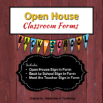 FREE Open House, Back to School, Meet the Teacher Sign In Forms - Made ...
