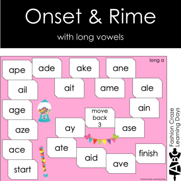 Onset and Rime Games with Long Vowels, Blends and Digraphs - Made By ...