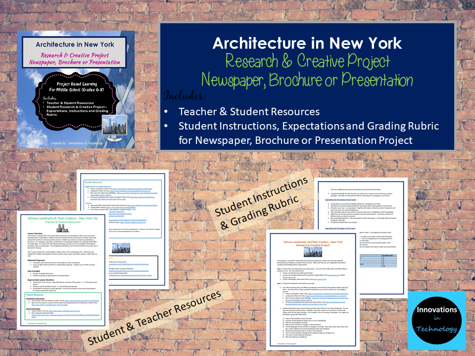 Architectural Landmarks in New York - Research & Technology Project ...