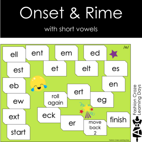 Onset and Rime Games with Short Vowels, Single Consonants, Blends ...
