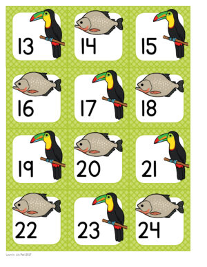 Calendar Number Cards Rainforest Animals Theme | Made By Teachers