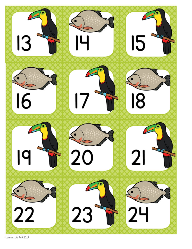 Calendar Number Cards Rainforest Animals Theme - Made By Teachers