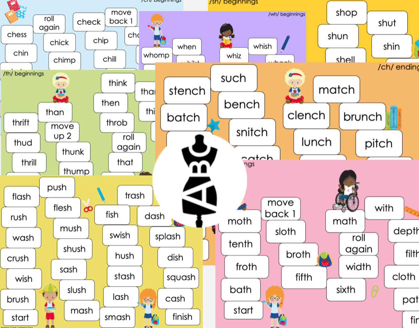 Short Vowel Digraph Games with Beginning and Ending Digraphs - Made By ...
