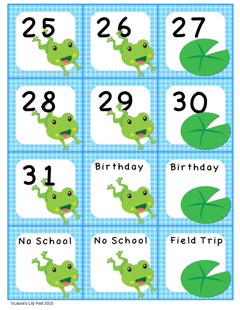 Calendar Frog Pond Theme Set | Made By Teachers