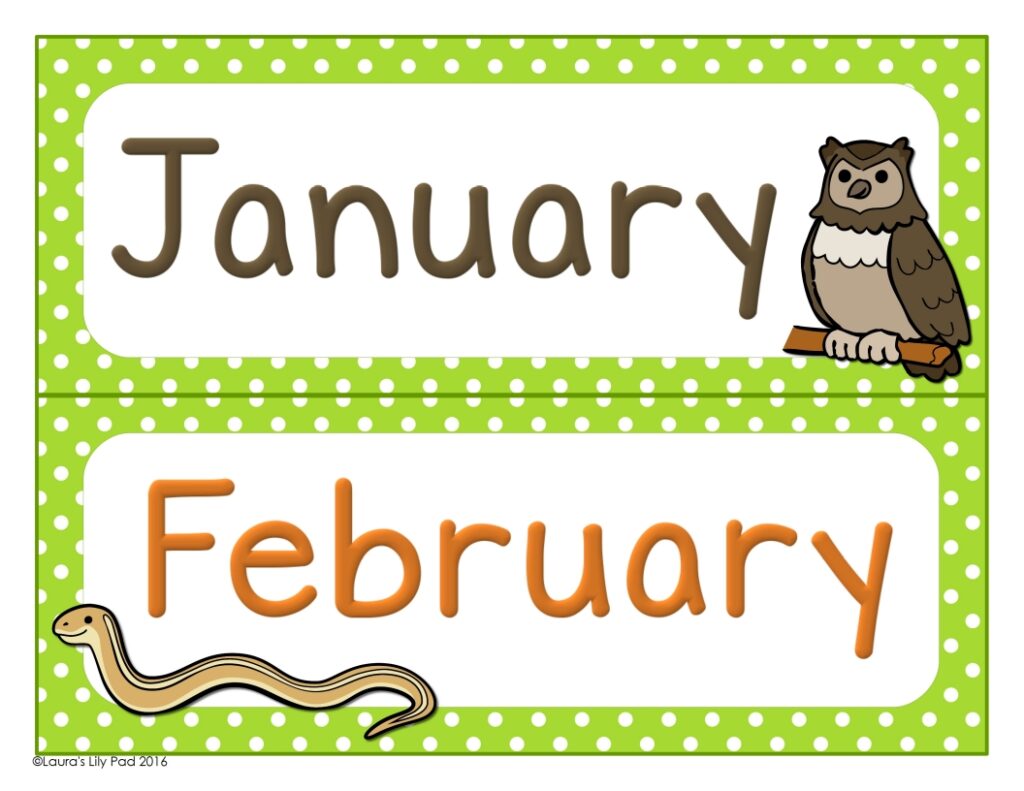 Forest Animals Theme Calendar Months of the Year | Made By Teachers
