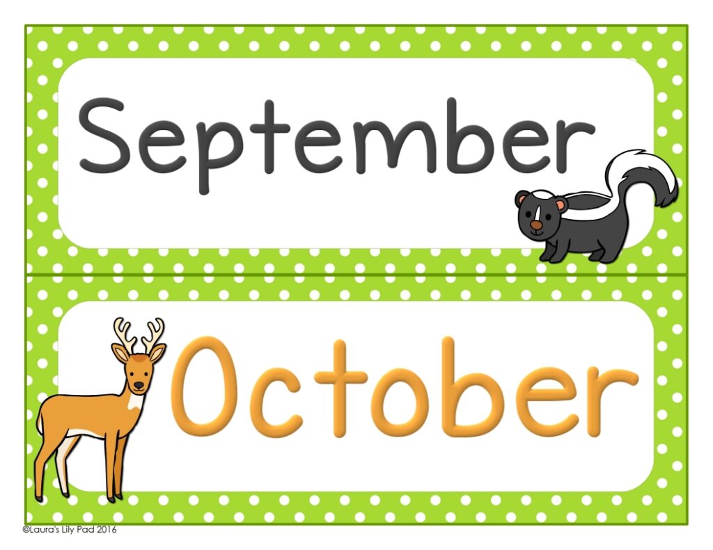 Forest Animals Theme Calendar Months of the Year | Made By Teachers