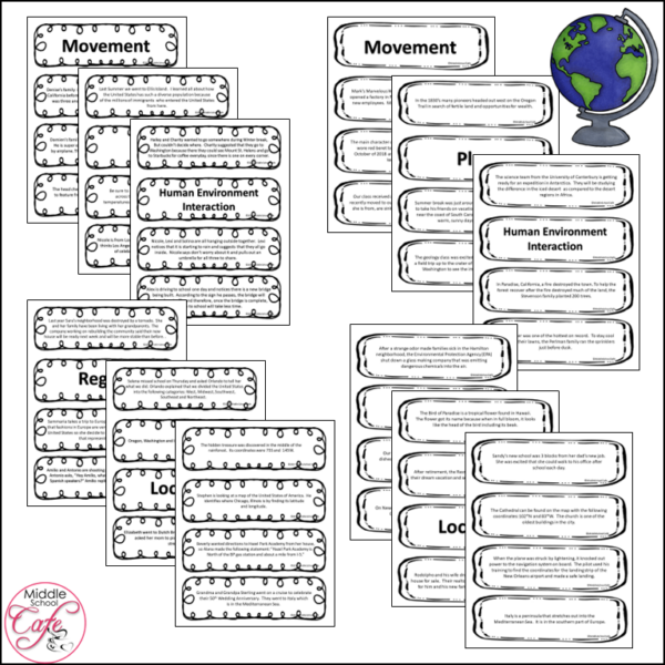 5 Themes of Geography Scenario Sort Cards | Made By Teachers