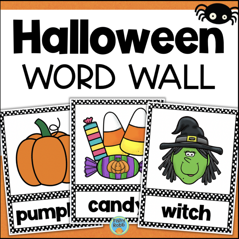 HALLOWEEN Word Wall Vocabulary Cards & Worksheets Word Search ABC Order ...