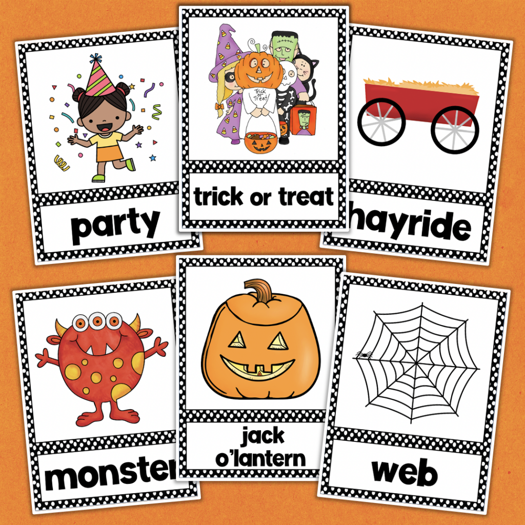 HALLOWEEN Word Wall Vocabulary Cards & Worksheets Word Search ABC Order ...
