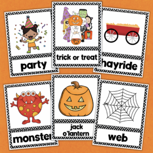 HALLOWEEN Word Wall Vocabulary Cards & Worksheets Word Search ABC Order ...