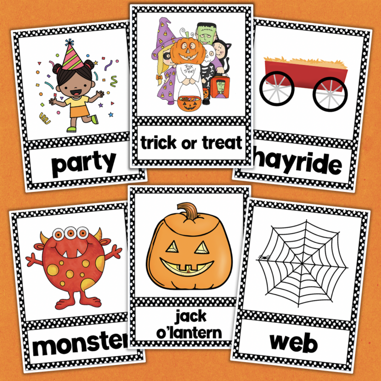HALLOWEEN Word Wall Vocabulary Cards & Worksheets Word Search ABC Order ...
