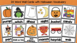 HALLOWEEN Word Wall Vocabulary Cards & Worksheets Word Search ABC Order ...