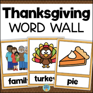 Thanksgiving Word Wall Vocabulary Cards &Worksheets ABC Order Word ...