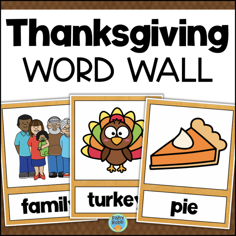 Thanksgiving Word Wall Vocabulary Cards & Worksheets ABC Order Word ...