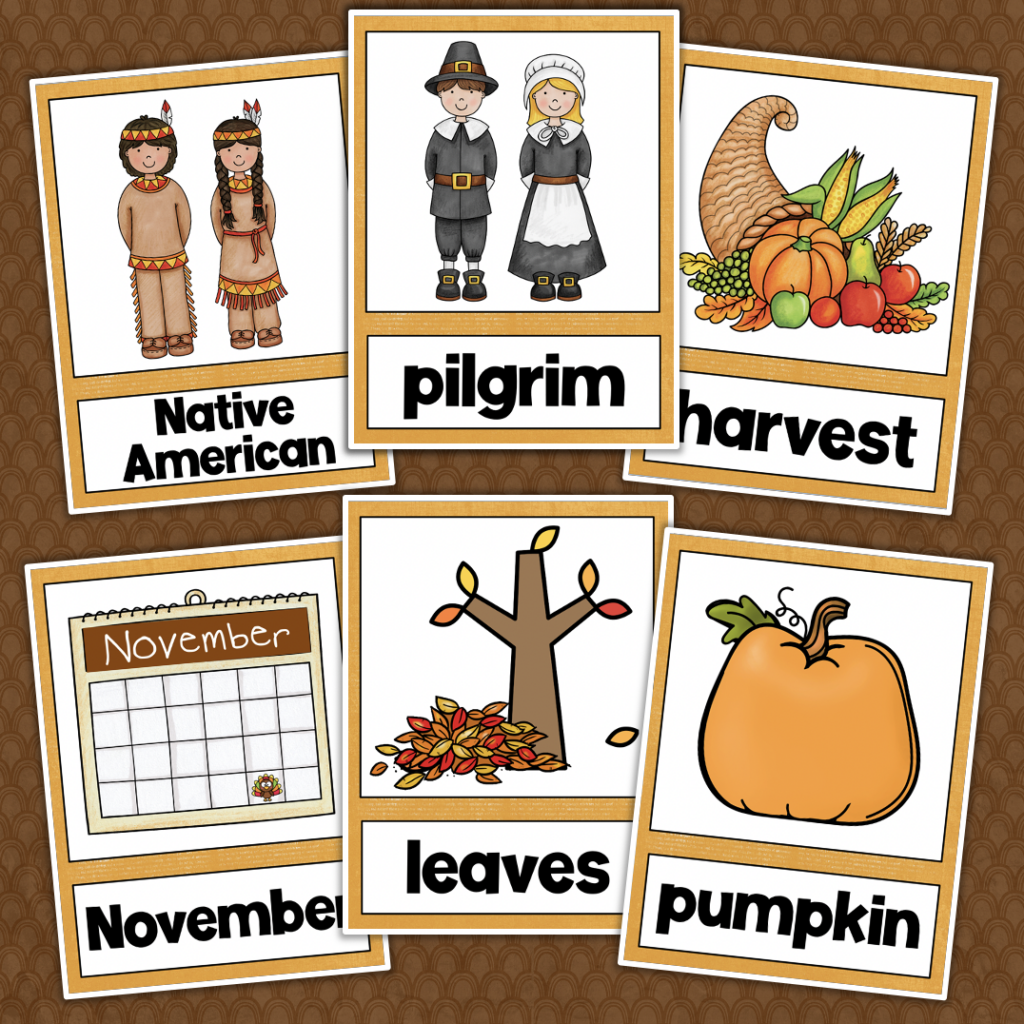 Thanksgiving Word Wall Vocabulary Cards &Worksheets ABC Order Word ...