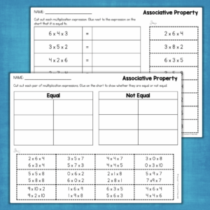 Associative Property of Multiplication Worksheets Math Centers ...