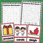 CHRISTMAS Word Wall Vocabulary Cards & Worksheets Word Search ABC Order ...