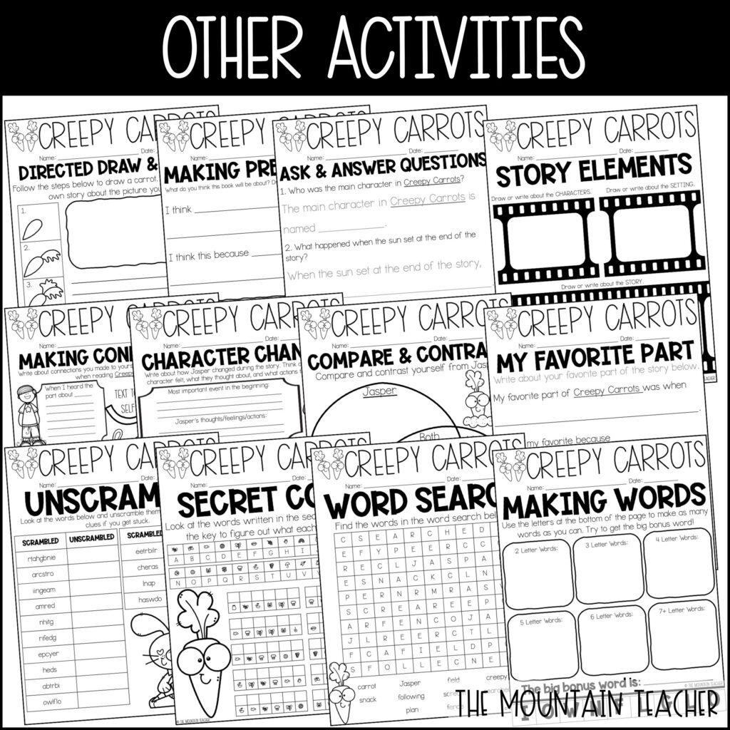 Creepy Carrots Book Companion | Reading and Writing Activities with ...