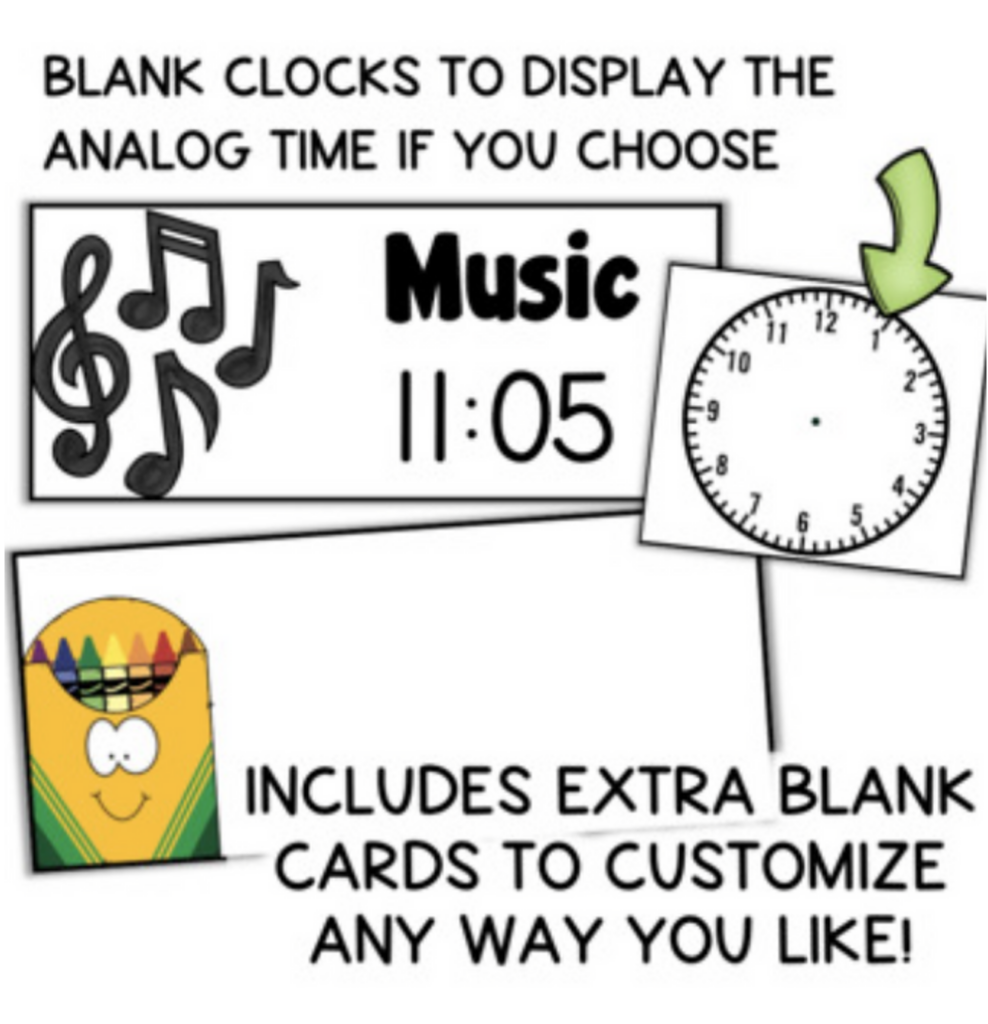 Daily Schedule Cards Editable w/ Clocks | Made By Teachers