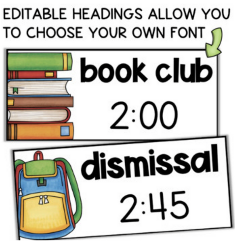 Daily Schedule Cards Editable w/ Clocks | Made By Teachers