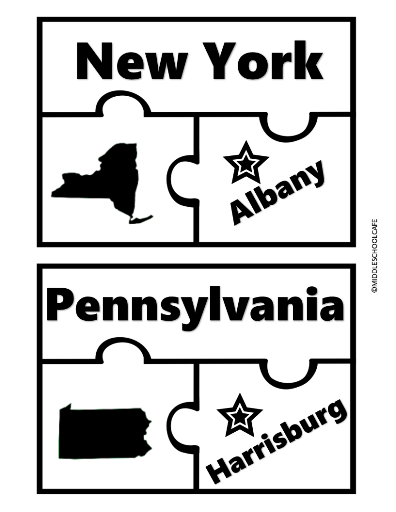 Northeast Region US State Puzzles - Made By Teachers