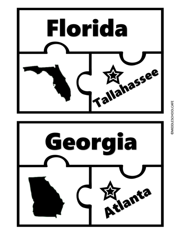 Southeast Region US States Puzzles | Made By Teachers
